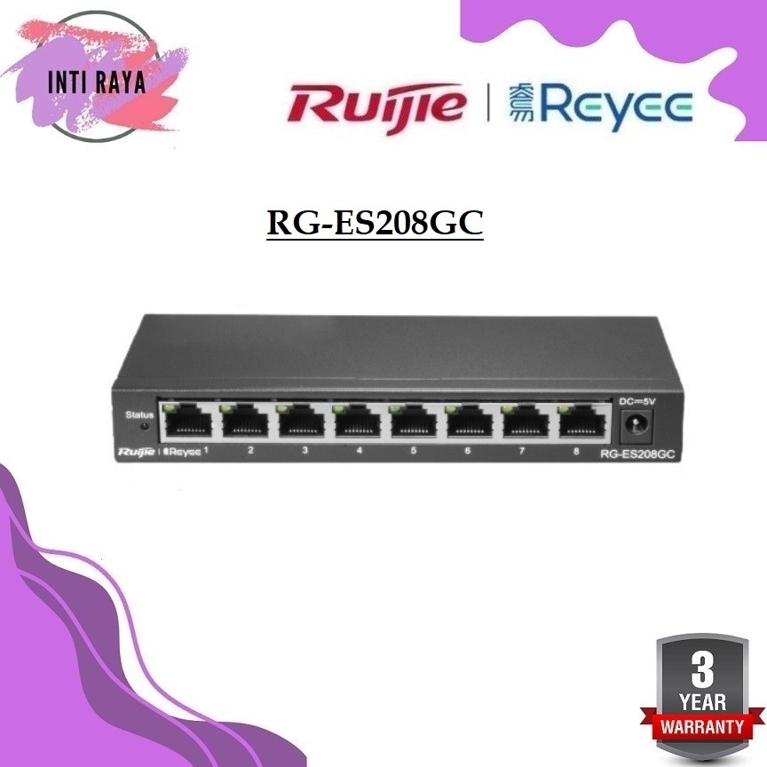 Jual Ruijie RG-ES208GC ES208GC Cloud Managed L2 Non-PoE Switches ES208 ...