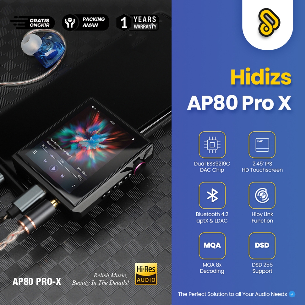 Jual Hidizs AP80 PRO-X Portable Balanced Lossless MQA Music Player ...