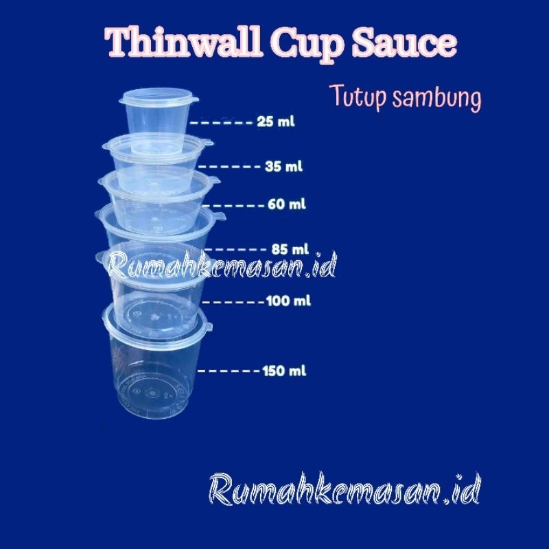 Jual [50pcs] Thinwall Cup saus sambal 35ml / Thinwall cup sauce container 35ml isi 50pcs (jember ...