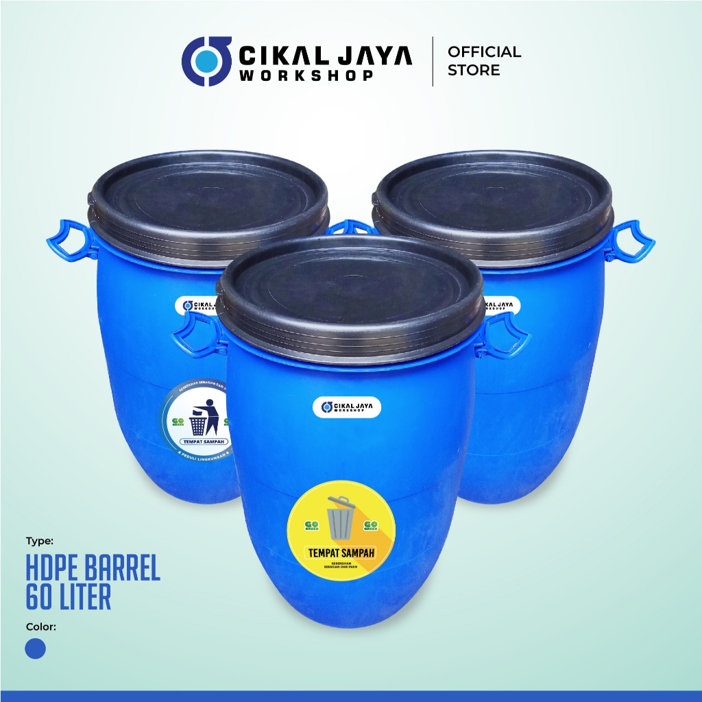 Jual Tong Plastik HDPE Tebal 60 Liter / Tempat Penyimpanan Air / Tempat ...