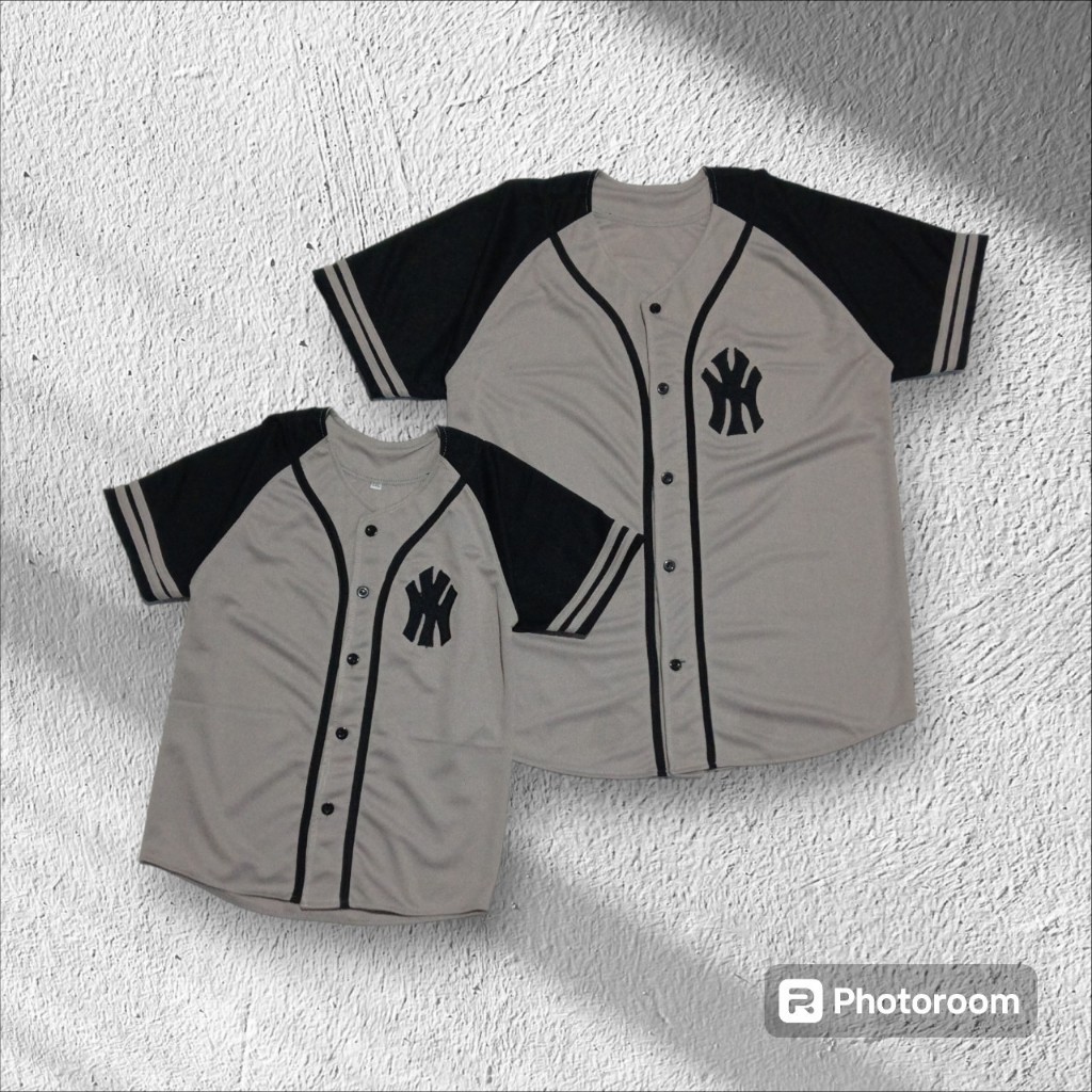 Jual kaos jersey baseball COUPLE ANAK & DEWASA / jersey baseball abu ...