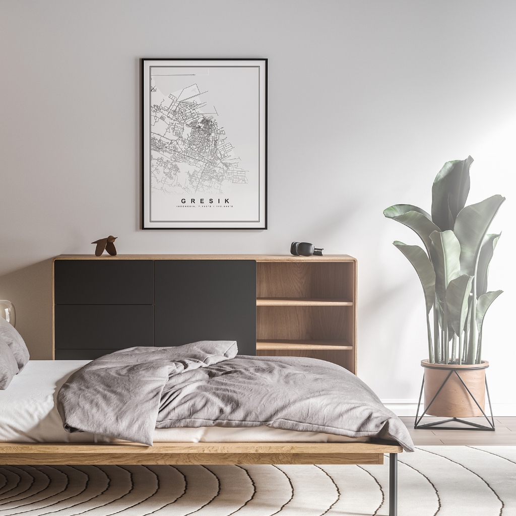 Jual ROTA - Poster Peta Gresik Hiasan Dinding Frameblock A3 | Shopee ...