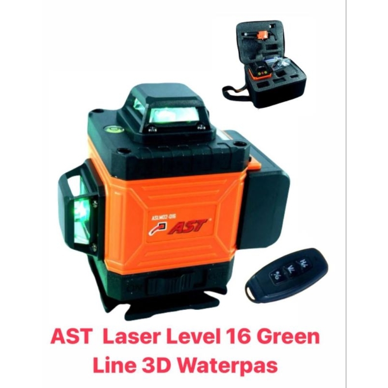 Jual AST Laser Level 16 Green Line 3d Waterpas pakai remote | Shopee ...