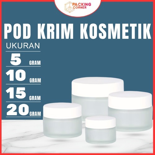 Jual Botol Kaca Pot Krim Kosmetik 5gr 10gr 15gr 20gr Buram Frosted ...
