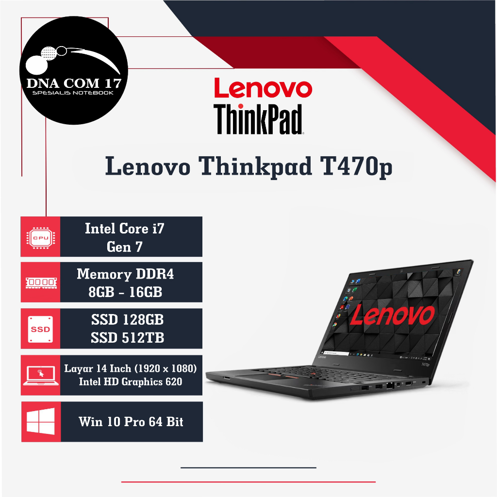 Jual Lenovo Thinkpad T470p / T470s Core i5 / i7 | 8GB / SSD 256GB ...