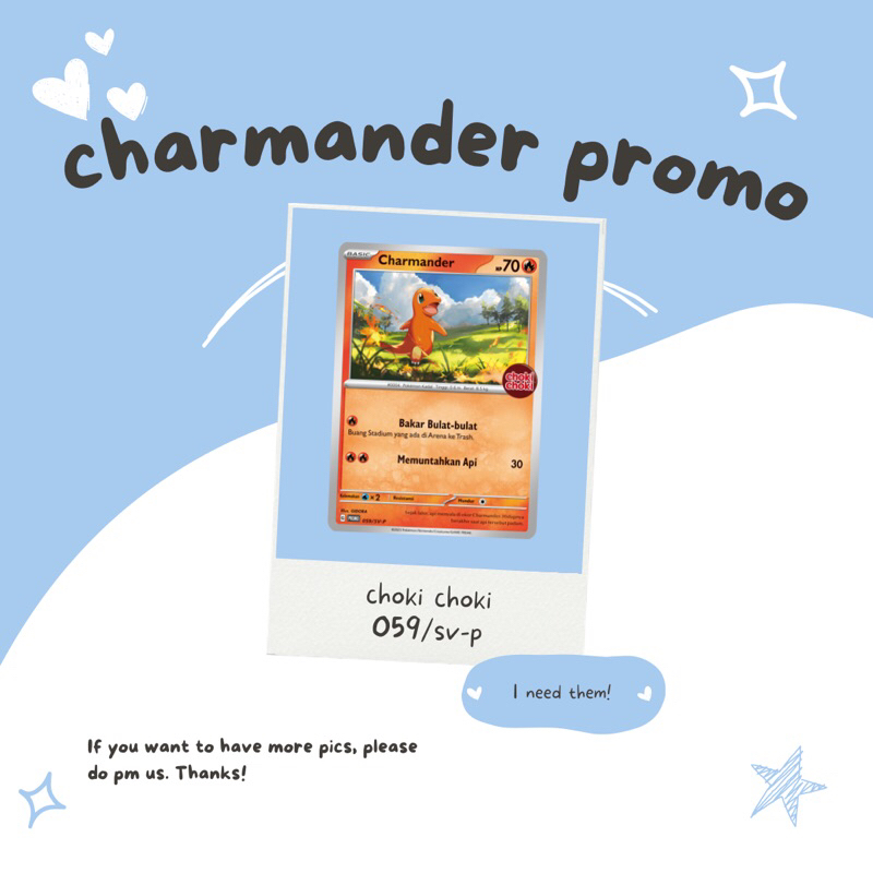 Jual Charmander Promo Choki Choki Non Holo 059/SV-P Pokemon TCG Indonesia | Shopee Indonesia