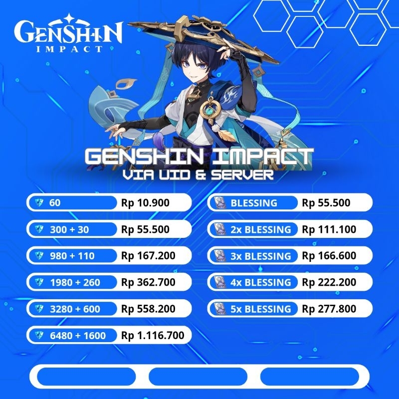 Jual TOPUP GENSHIN IMPACT MURAH GENESIS CRYSTAL / BLESSING OF THE WELKIN MOON | Shopee Indonesia