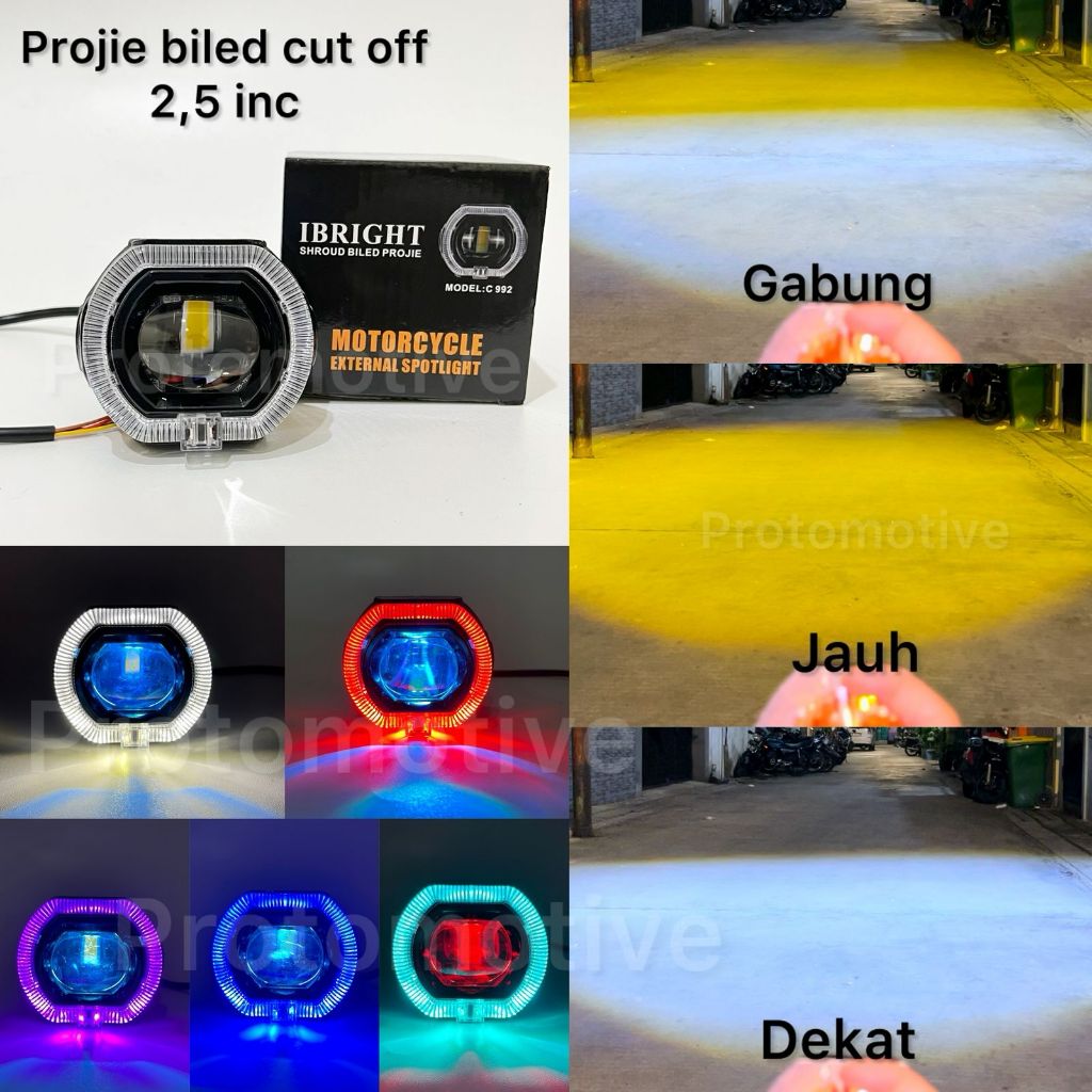 Jual IBRIGHT Lampu Tembak Projie Biled Cut Off 2,5inc Original CS992 Body Hitam Full Aluminium ...