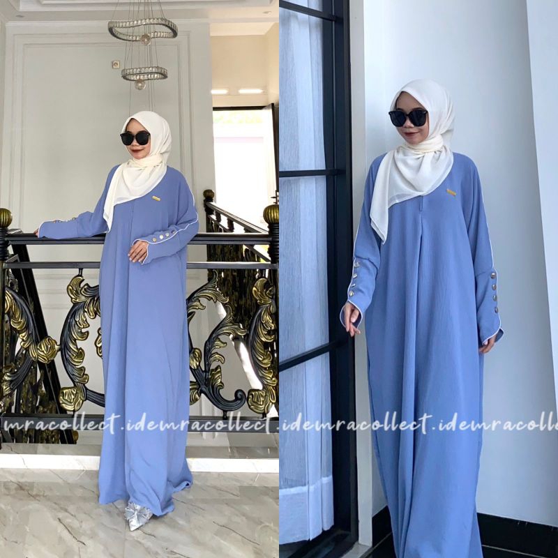 Jual Abaya Basic Habibah Premium Gamis Plain Umroh Daily Abaya Kancing Dress Gamis Batwing ...