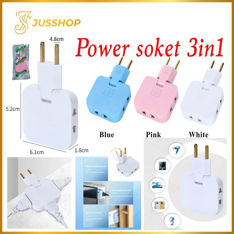 Jual Power Socket 3in1 Plug In Stop Kontak Colokan Steker Lipat Folding ...