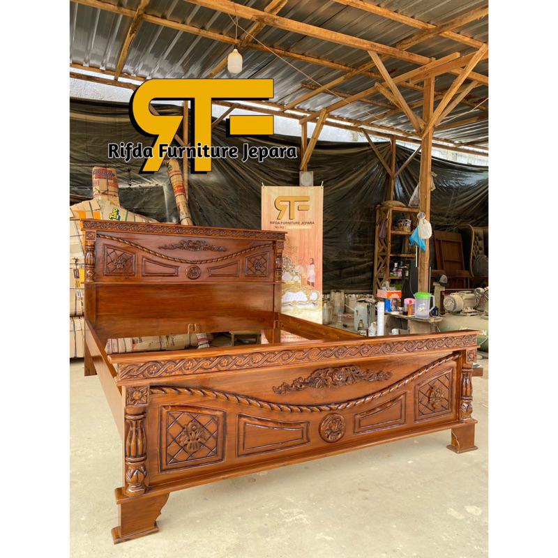 Jual REAL PICT !!! Dipan Tempat Tidur Ukir kayu Jati ( Dipan Jati Ukir ...