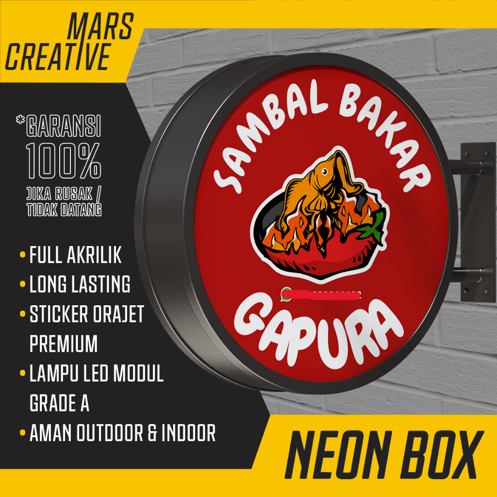 Jual NEON BOX FULL ACRYLIC TERMURAH | BENTUK PERSEGI PANJANG UKURAN 50 ...