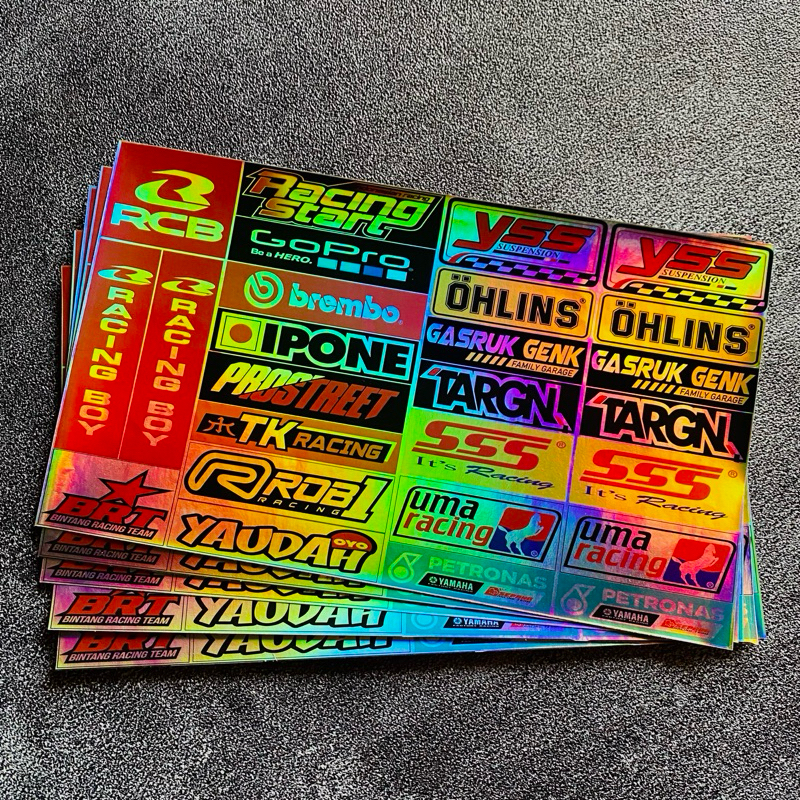 Jual STICKER STIKER RACING HOLOGRAM PELANGI 27-33PCS | STIKER MOTOR ...