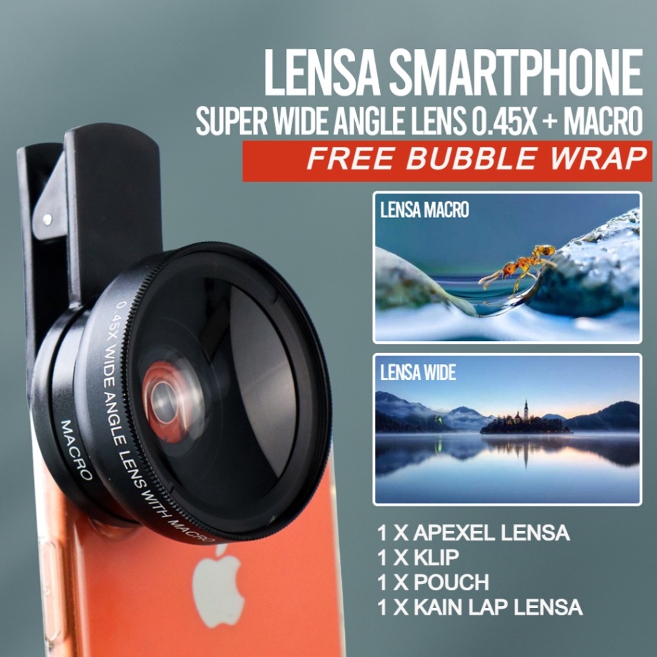 Jual Baru Lensa Wide Makro hp Kamera Eksternal 3 In 1 Hd Macro 37mm ...