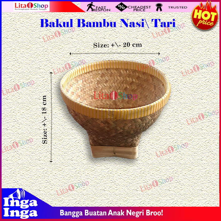 Jual Bakul nasi bambu Bakul Tari 20cm | Shopee Indonesia