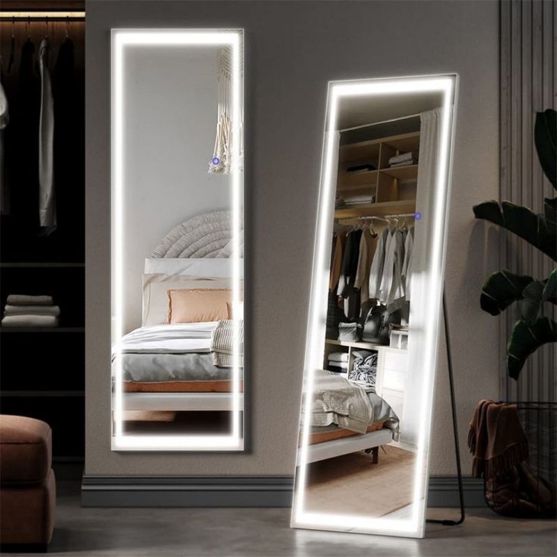 Jual Kaca full body cermin standing mirror ukuran 160x60cm vanity lamp ...