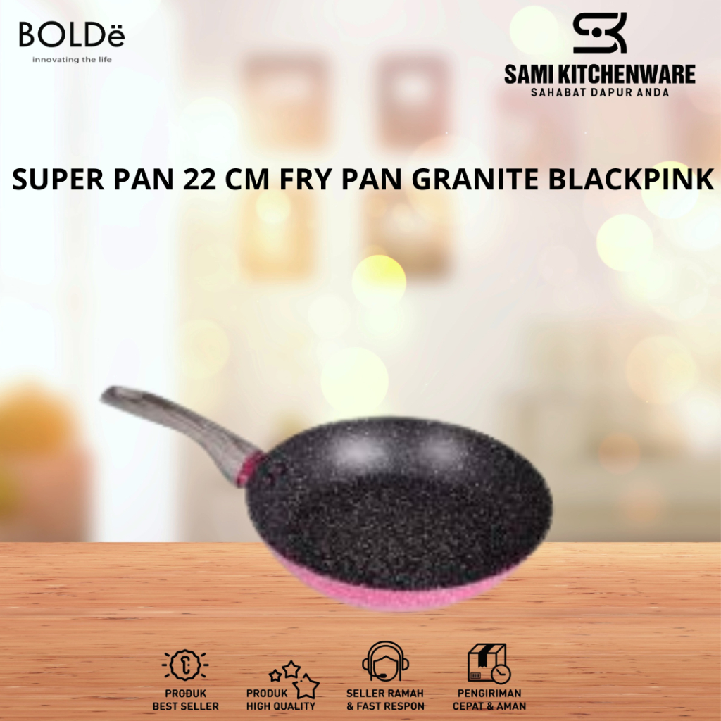 Jual SUPER PAN BOLDE 22 CM FRY PAN BLACKPINK GRANITE SERIES | Shopee ...