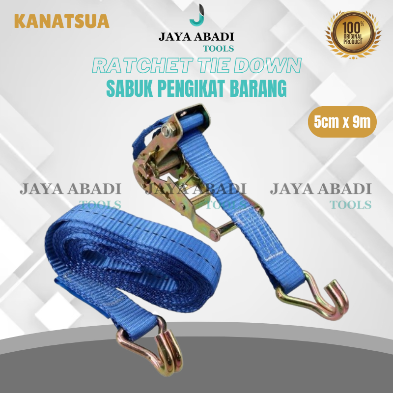 Jual Rachet Tie Down 50MMx9M 5 TON Tali Webbing Cargo Lashing Belt 5cm ...