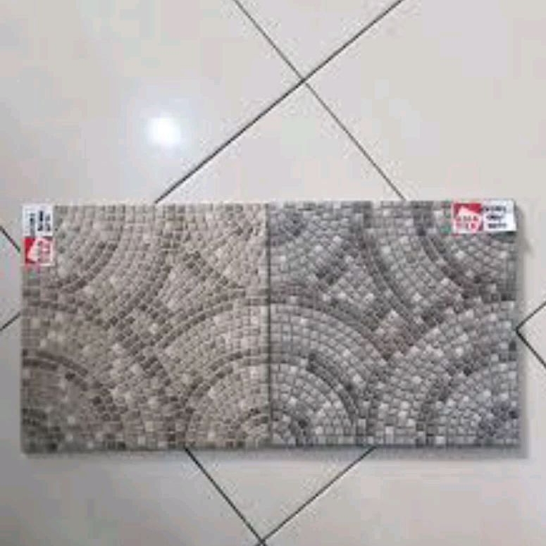 Jual Keramik Asia tile 40x40 Oxford grey/beige (motif batu variasi ...