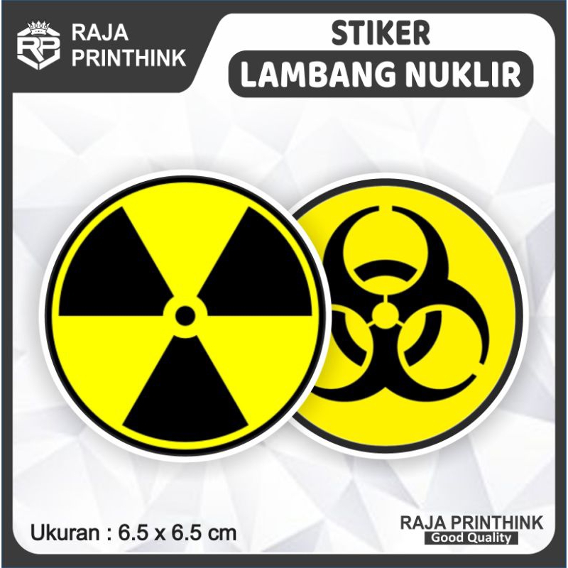 Jual Sticker Stiker Nuklir Radioaktif / Lambang Nuklir Radioaktof ...