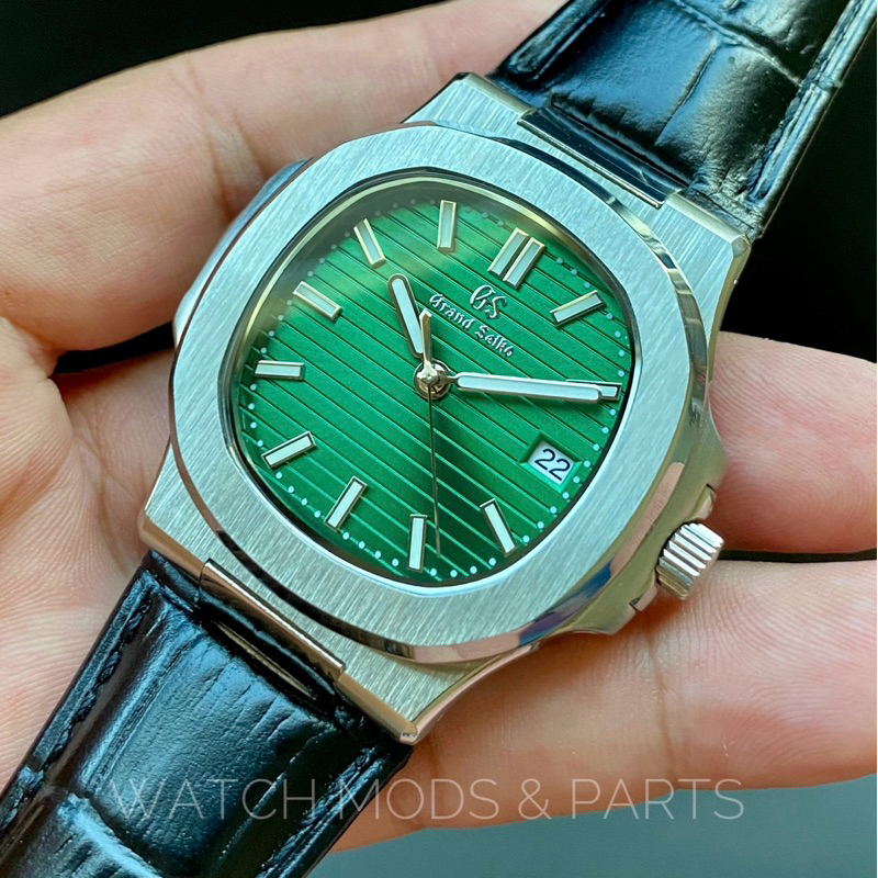 Jual Seiko Mod SeikoMod Seiko PP Naut Grand Seiko GS Green 4R35B Golden ...
