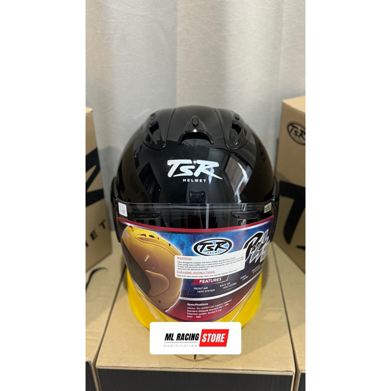 Jual HELM/HELMET TSR RAM 4 NEW POLOSAN GLOSSY BLACK / GLASS BLACK ...
