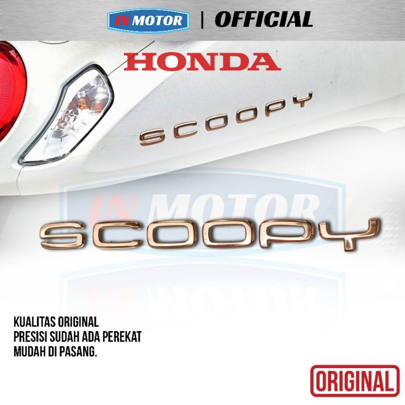 Jual Emblem Tulisan Scoopy Timbul ori honda warna / emblem scoopy ...