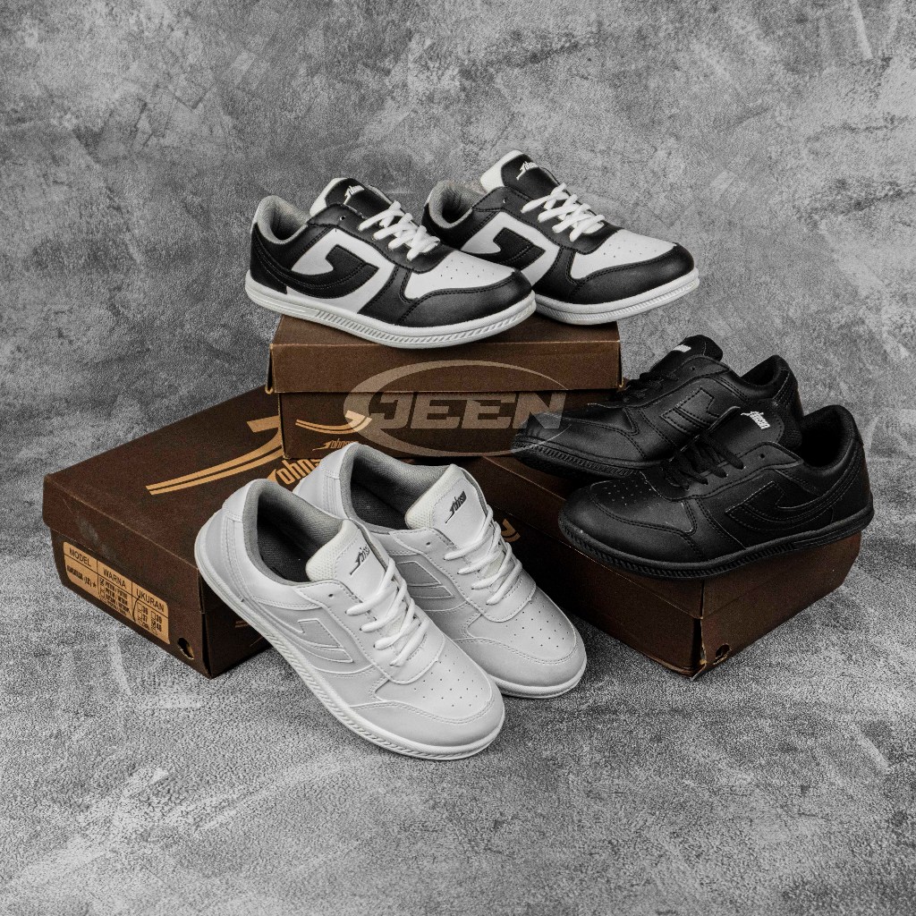 Jual Johnson | Sepatu Johnson Angkasa Low Cut Original Hitam Putih ...