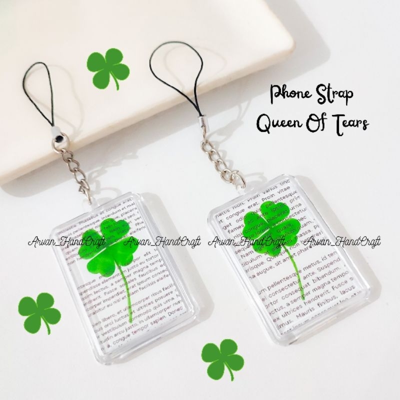 Jual Strap Phone Queen Of Tears // Gantungan Handphone Daun Semanggi ...