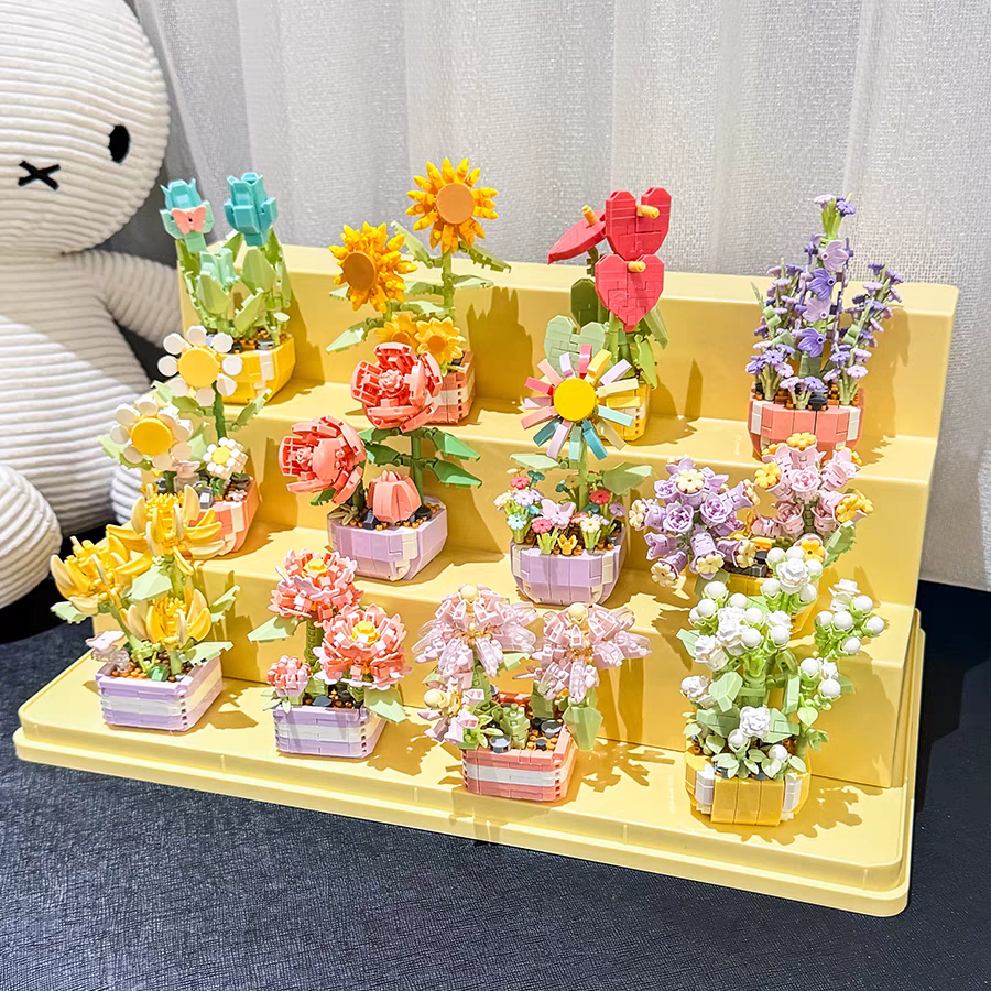 Jual DIY Buket Block Flowers Mawar Bunga Blok Mainan Balok Diy Bangunan ...