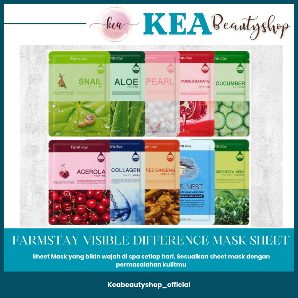 Jual FARMSTAY FARM STAY VISIBLE DIFFERENCE MASK SHEET [MASKER WAJAH ...