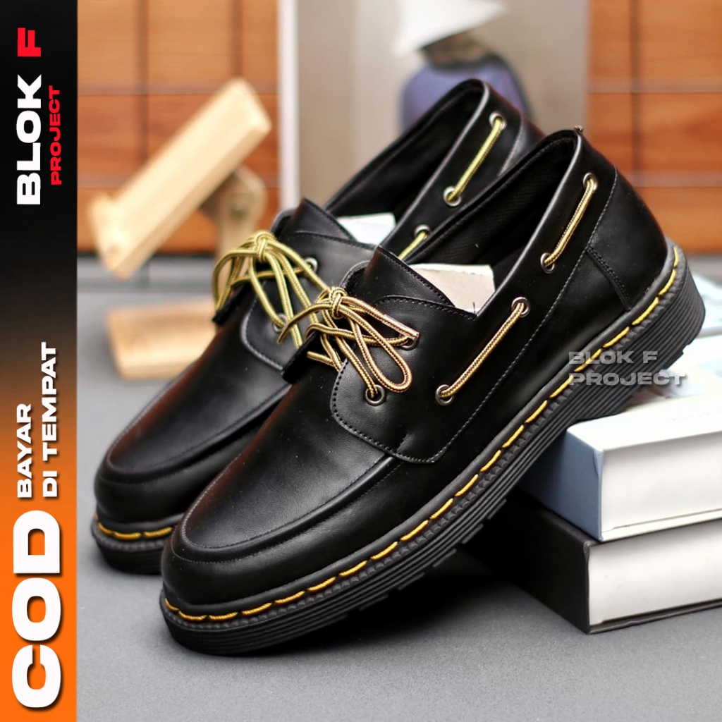 Jual Jims Hitam Sepatu Docmart Pria Loafers Pantofel Formal Hitam ...