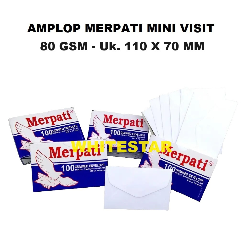 Jual amplop merpati kecil uk. 110 x 70 mm 80 grm gsm - envelope visit ...