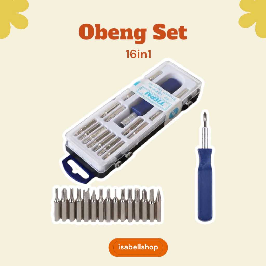 Jual [IS] Obeng Set 16 in 1 Multifungsi Obeng Set Reparasi Mini 16in1 ...