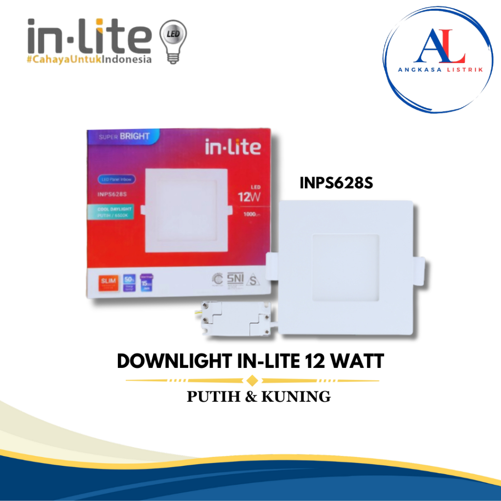 Jual LAMPU DOWNLIGHT/LAMPU PLAFON LED PANEL INLITE 12W 12 WATT KOTAK INBOW - INPS628S | Shopee ...