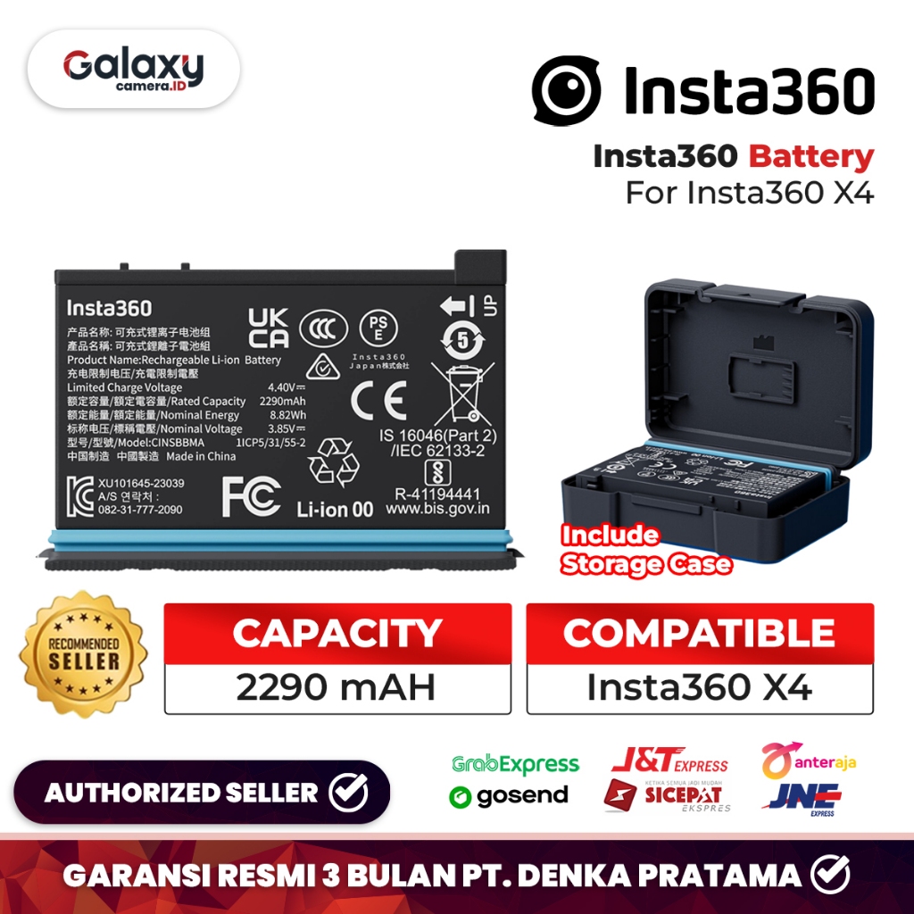 Jual Insta360 X4 Battery For Insta 360 X4 Rechargeable Baterai 2290mAh ...