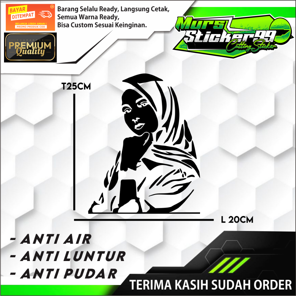 Jual Sticker Cutting CEWEK CANTIK BERHIJAB MODEL 1 cewek cantik ...