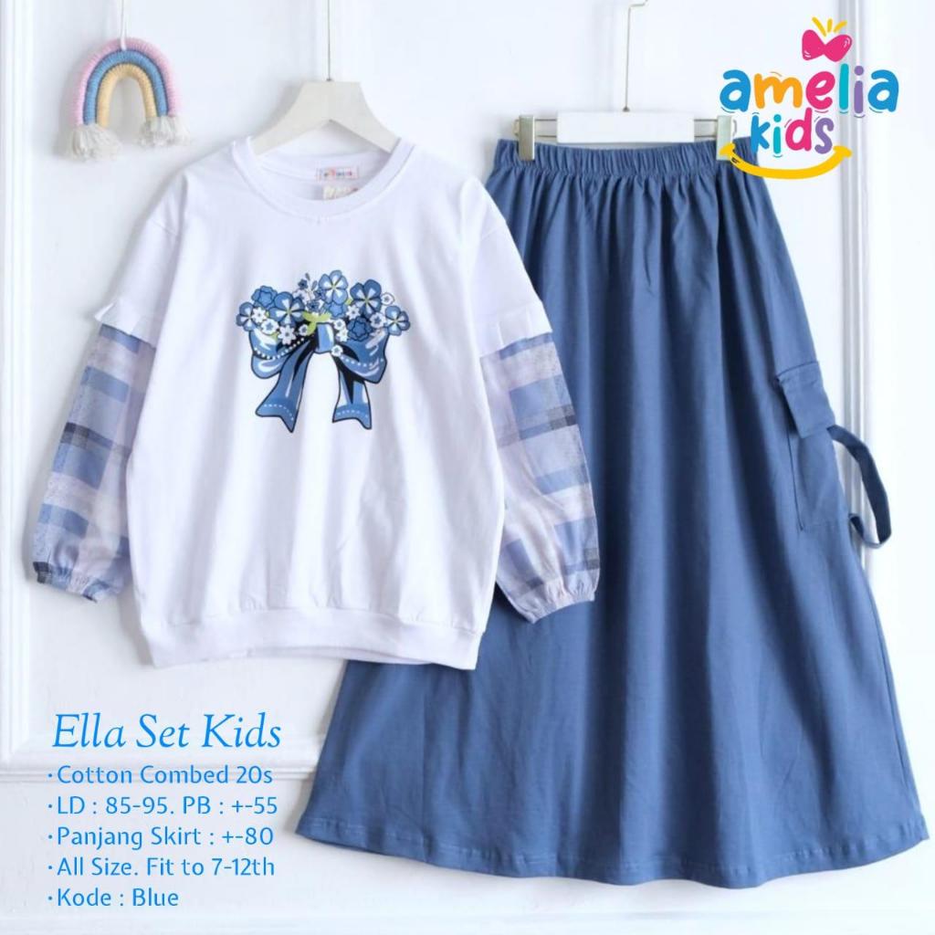 Jual setelan rok anak perempuan 7-12 tahun cesy ella lovely nadin ribe ...