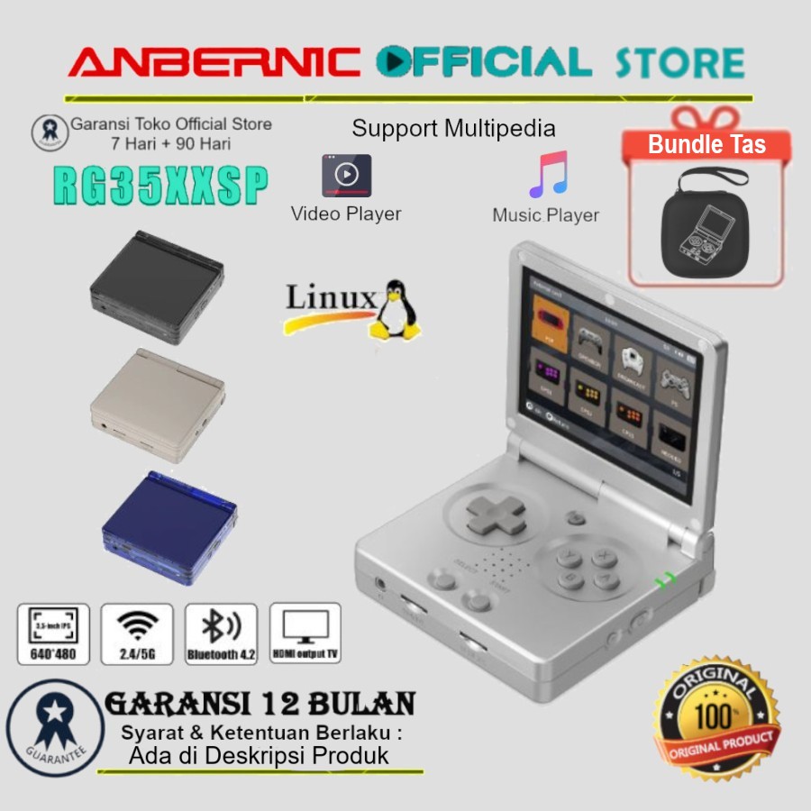Jual Anbernic Rg35xxsp Retro Flip Handheld Video Game Console Classic