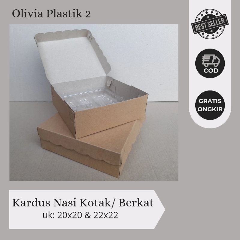 Jual Kardus Nasi Kotak/ Kardus Berkat/ Kardus Cokelat uk 20 & 22 ...