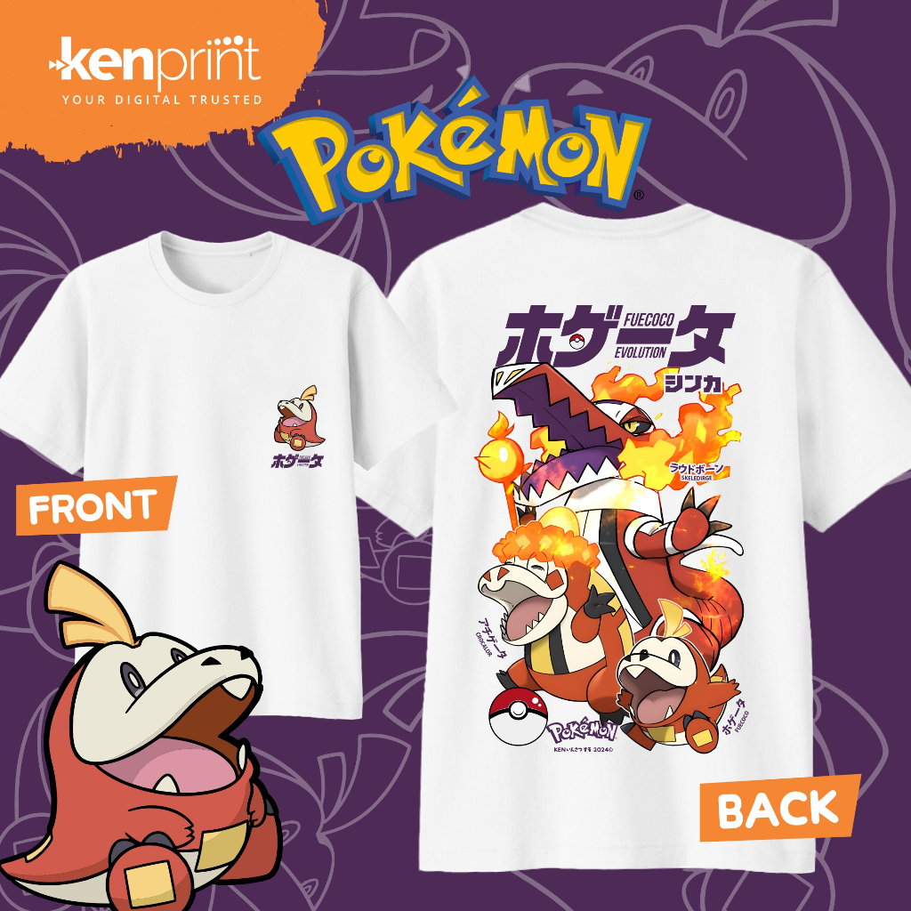 Jual Kaos POKEMON | FUECOCO | CROCALOR | SKELEDIRGE EVOLUTION | Non ...