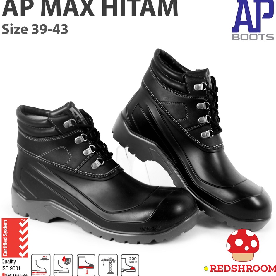 Jual 99 BRANDS FESTIVAL Sepatu Boot Safety AP MAX AP Boots Hitam Toe ...