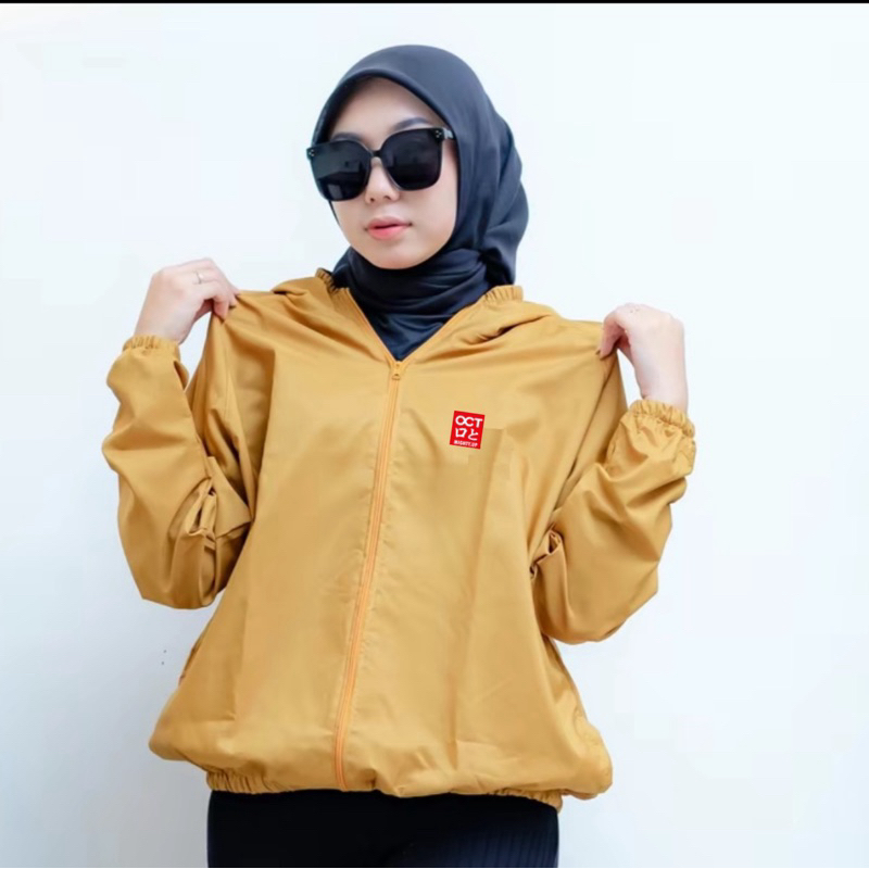 Jual NEW OCT- Jaket Parasut olahraga wanita berhoodie uv protection ...