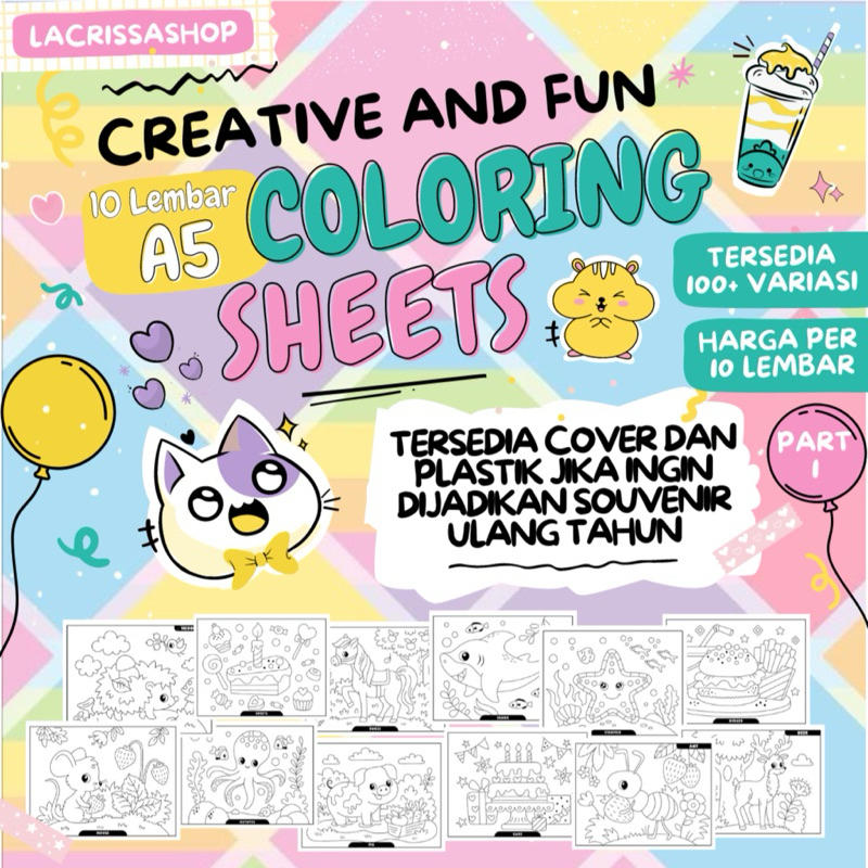 Jual Kertas Mewarnai Ukuran A5 Coloring Sheets | Shopee Indonesia