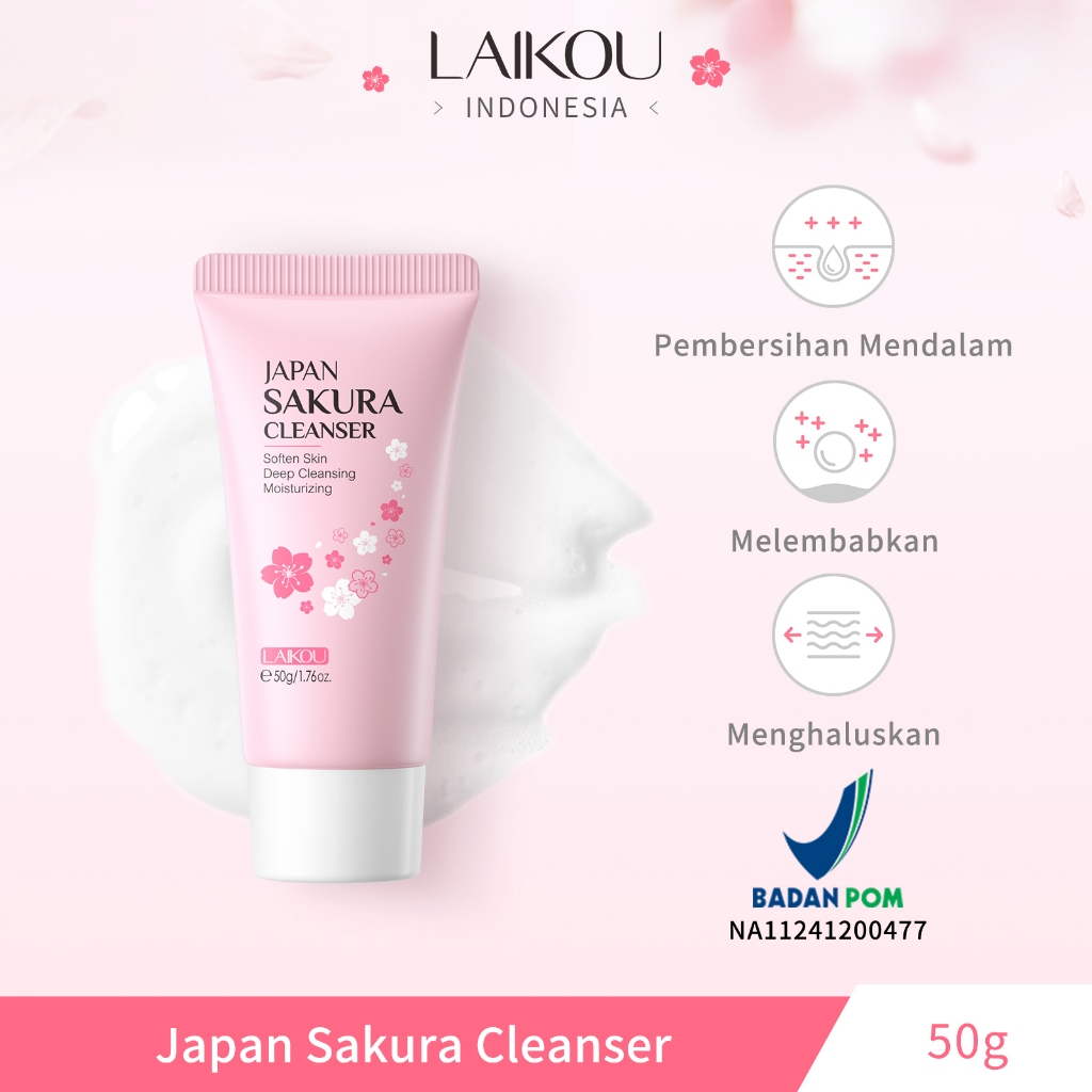 Jual BPOM LAIKOU Pencuci Wajah Sakura Jepang Membersihkan Pori Mencerahkan Mengontrol Minyak ...