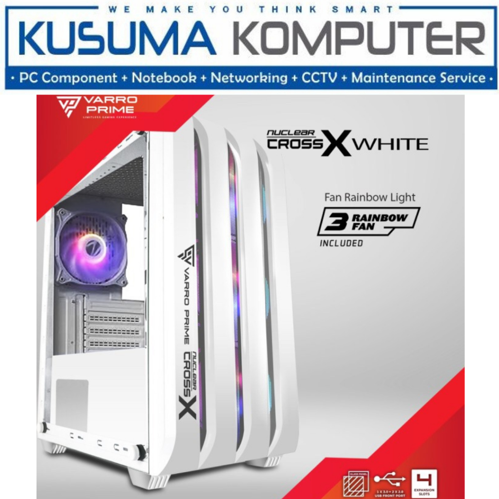 Jual Casing Varro Prime Nuclear Cross X Black White + 3 Fan RGB ...