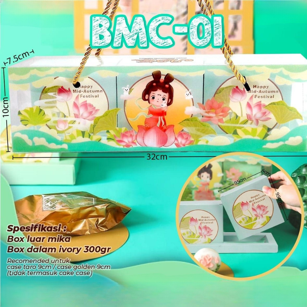 Jual Box Moocake Dus Kue Bulan BMC 01 ( 1 Bal 24 Set ) Kotak Kue Bulan | Shopee Indonesia