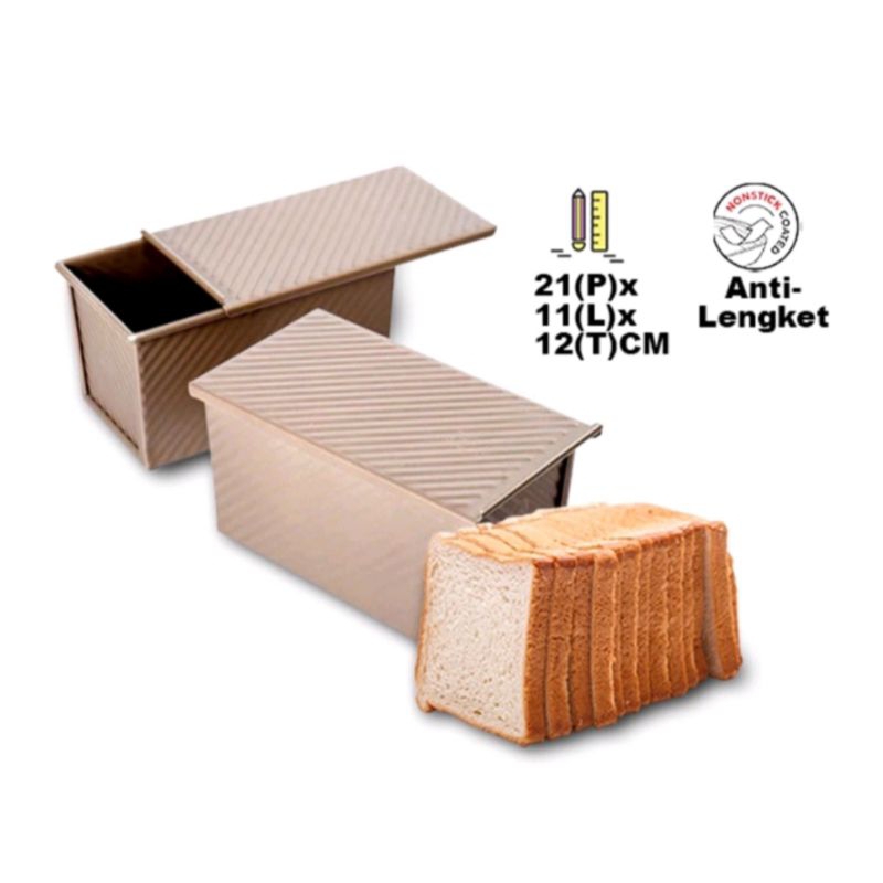 Jual Loyang Roti Kue Tawar Panjang Dengan Penutup Premium Bread Loaf ...