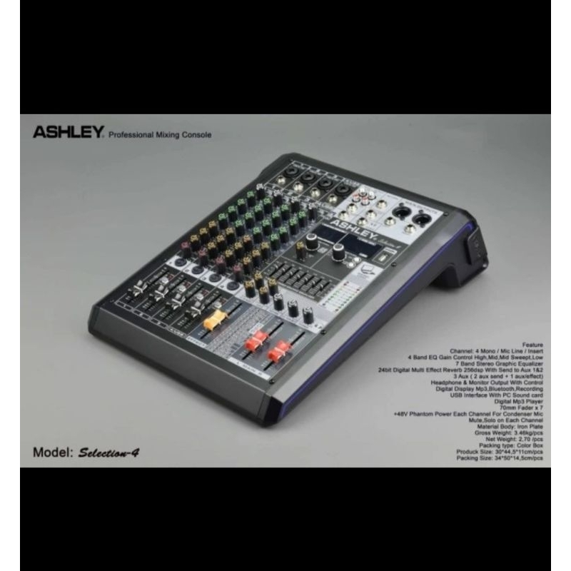 Jual MIXER ASHLEY SELECTION 4 CHANNEL ASHLEY SELECTION4 BLUETOOTH USB ...