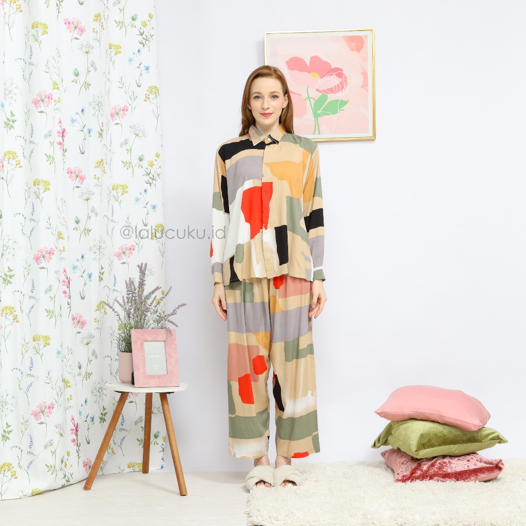 Jual Lalucuku New Series Tye Die Baju Tidur Piyama Satu Set Wanita ...
